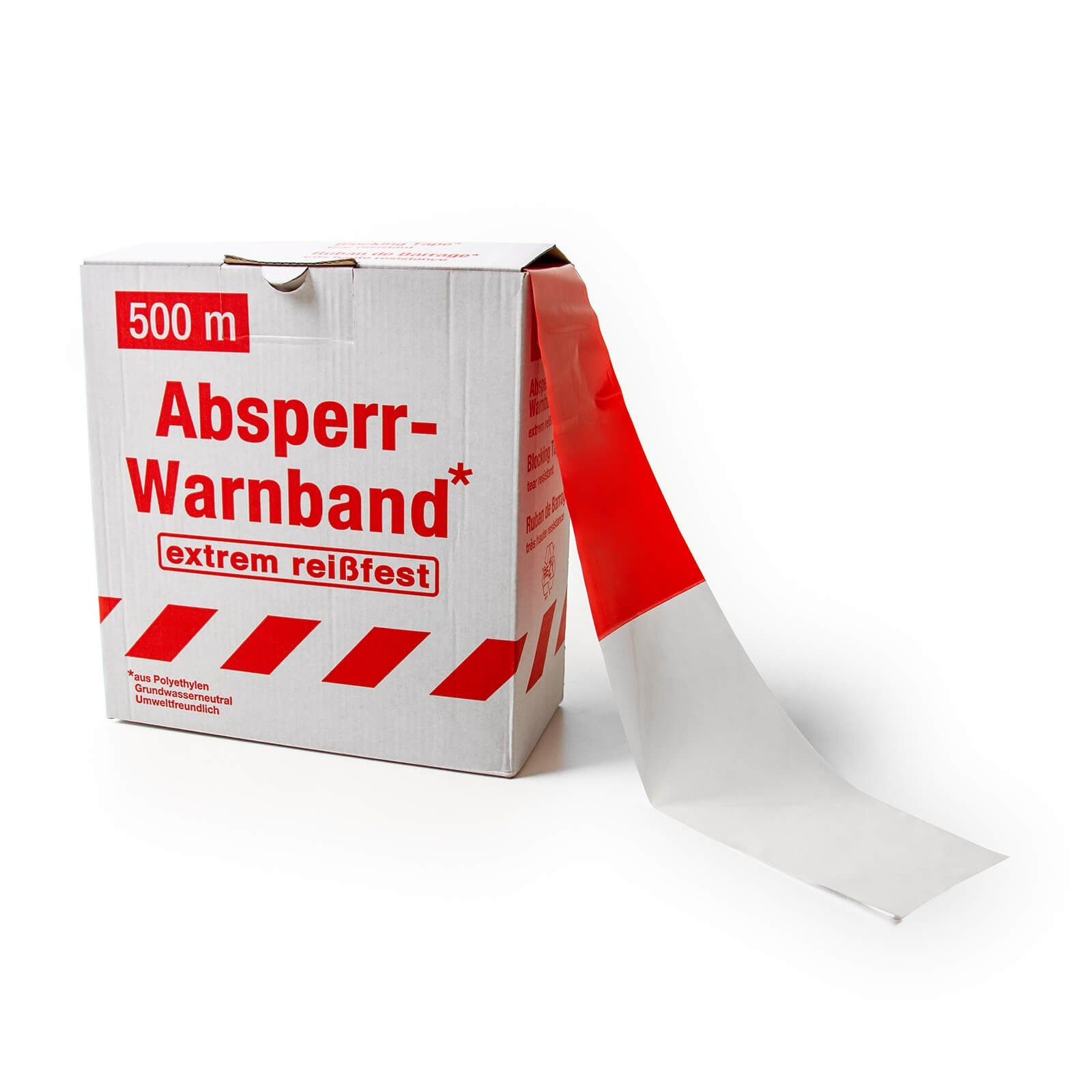 Absperrband Warnband Flatterband rot/weiß 500m, 80mm